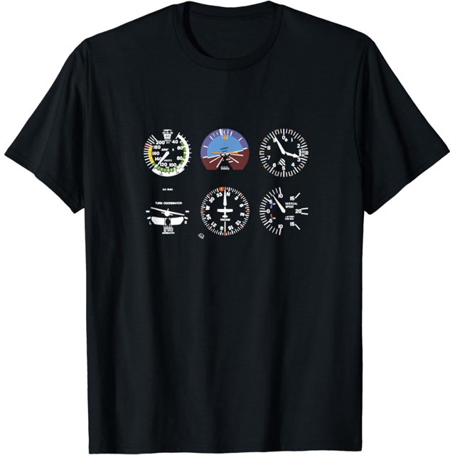 Cockpit Six Dials Flight Simulator Pilot T-Shirt - Walmart.com