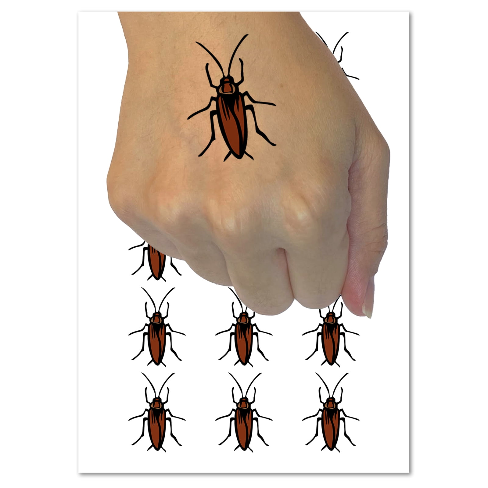 Cockroach Bug Insect Vermin Water Resistant Temporary Tattoo Set Fake ...