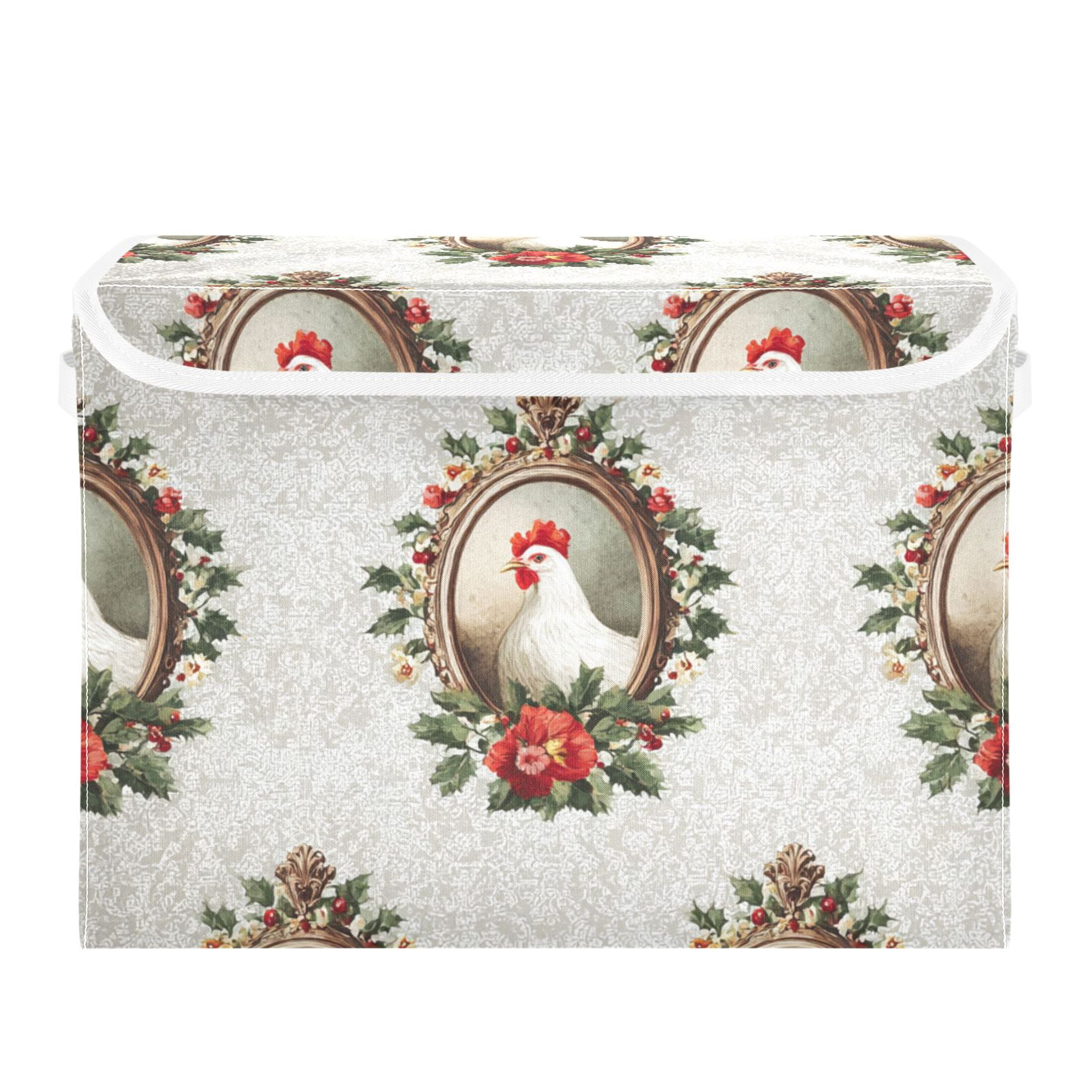 Cocks Inside The Frame Foldable Storage Bins with Lids Handles ...