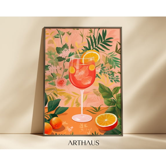 Cocktail Aperol Spritz Kitchen Bar Cart Decor Housewarming Gift ...