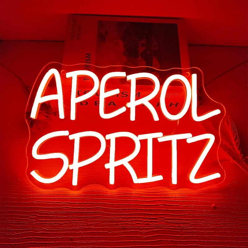 Cocktail Aperol Spritz led neon sign, Aperol Spritz neon light ...