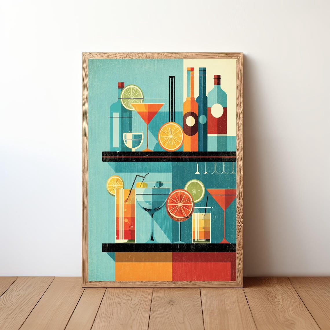 Cocktail Bar Wall Art Minimalist Modern Vector Home Decor Mixology ...