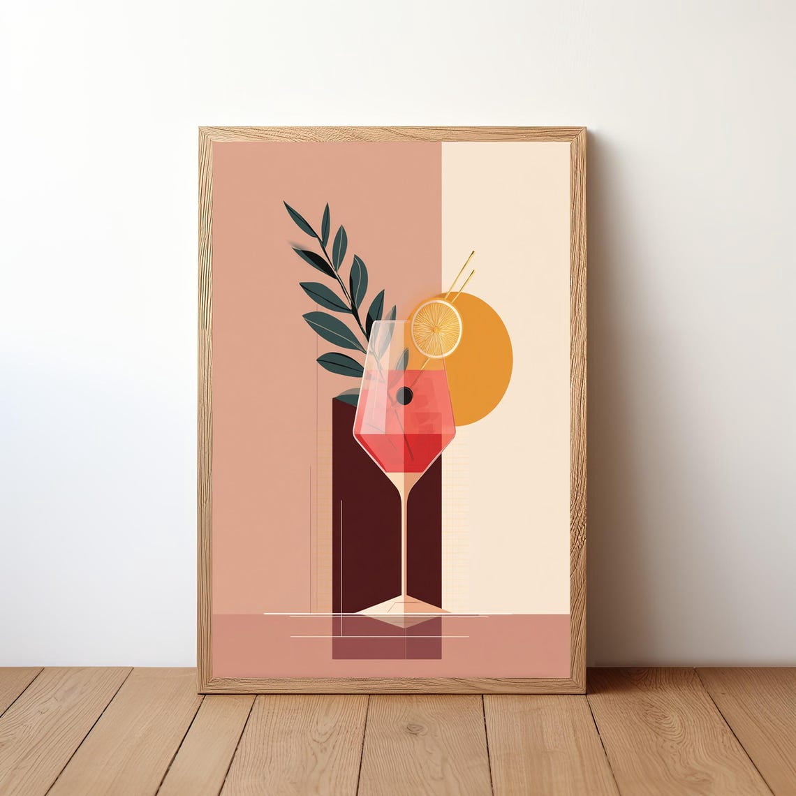 Cocktail Bar Wall Art Minimalist Modern Vector Home Decor Mixology ...
