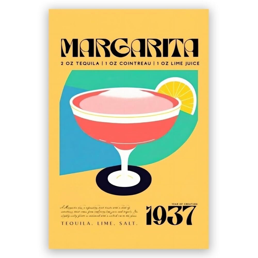 Cocktail Canvas Wall Art Daiquiri Cocktails 1898 Posters (3) Vintage ...