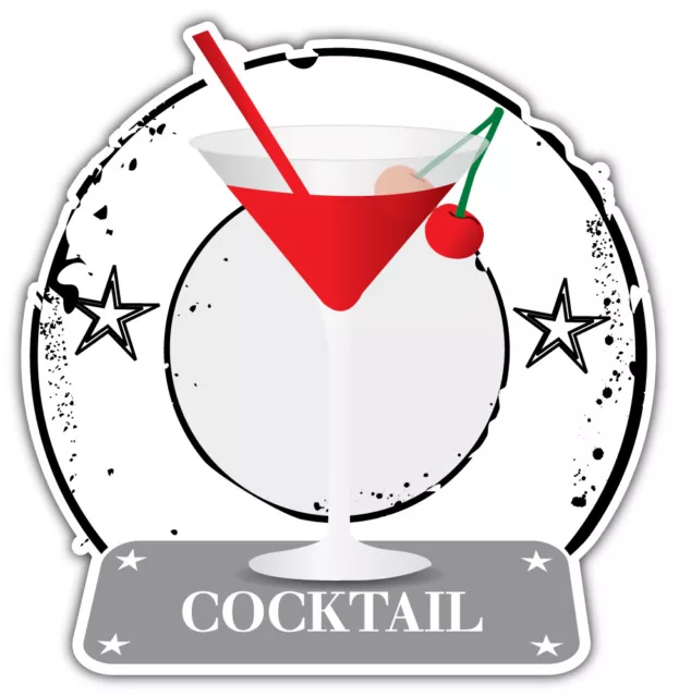 Cocktail Cherry Drink Car Sticker Phone Decal Water Bottle Stickers Car ...