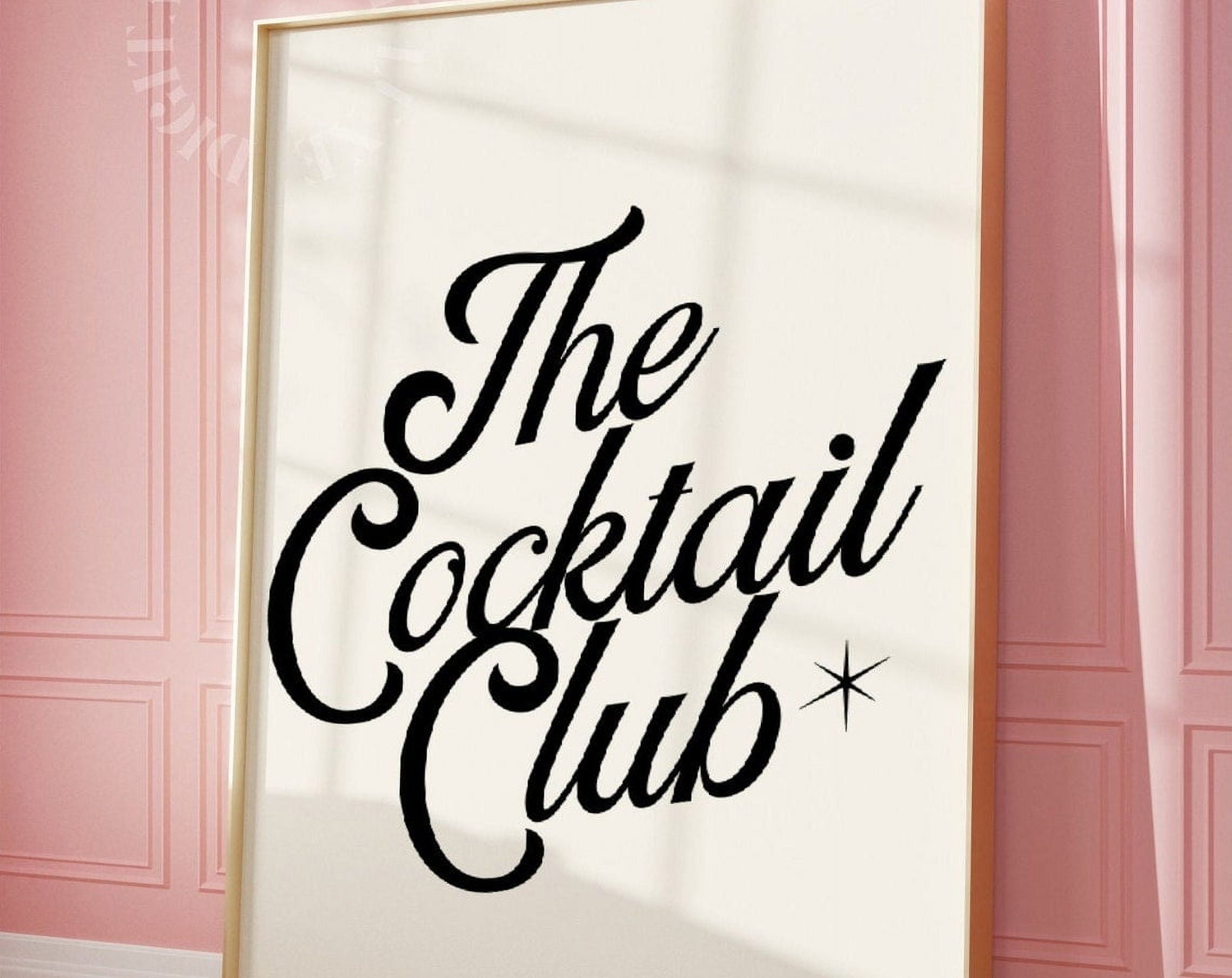The Cocktail Club Print Trendy Wall Art Bar Cart Print Retro Wall Art ...