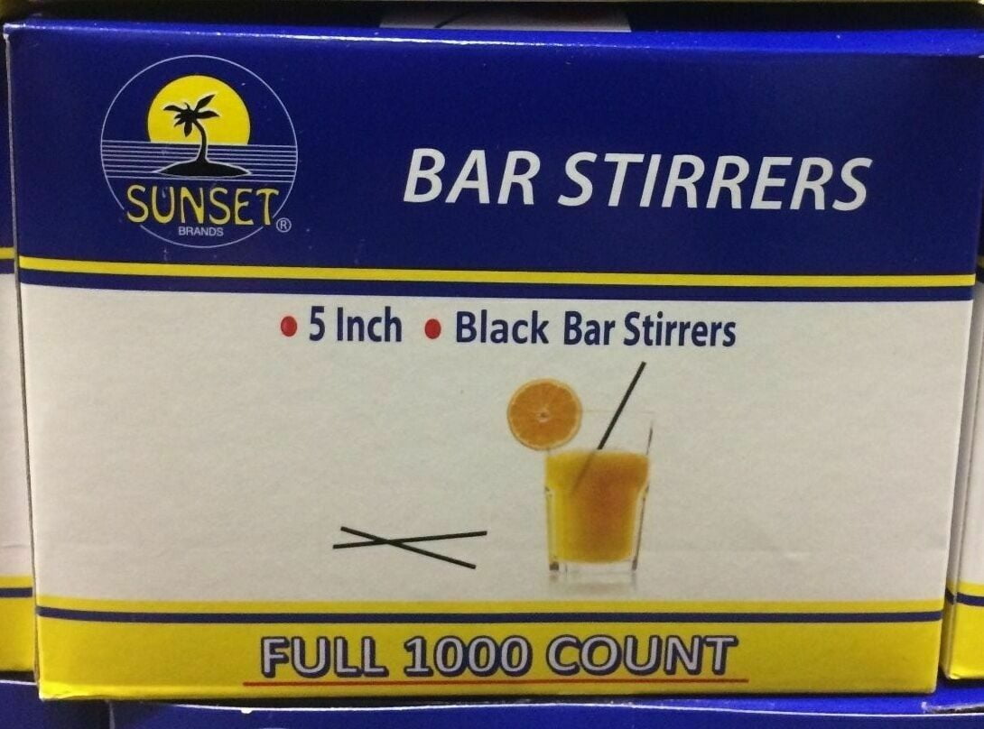 Cocktail Coffee Stirrers Drink Straw Bar Plastic Drink 1000 Box Black ...