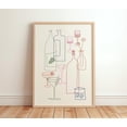 Cocktail Dinner Party Art Print, Hand Drawn Retro Cocktail Poster, Mid ...