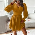 Cocktail Dresses For Women Long Sleeve Dress for Women Deep V Neck Midi ...
