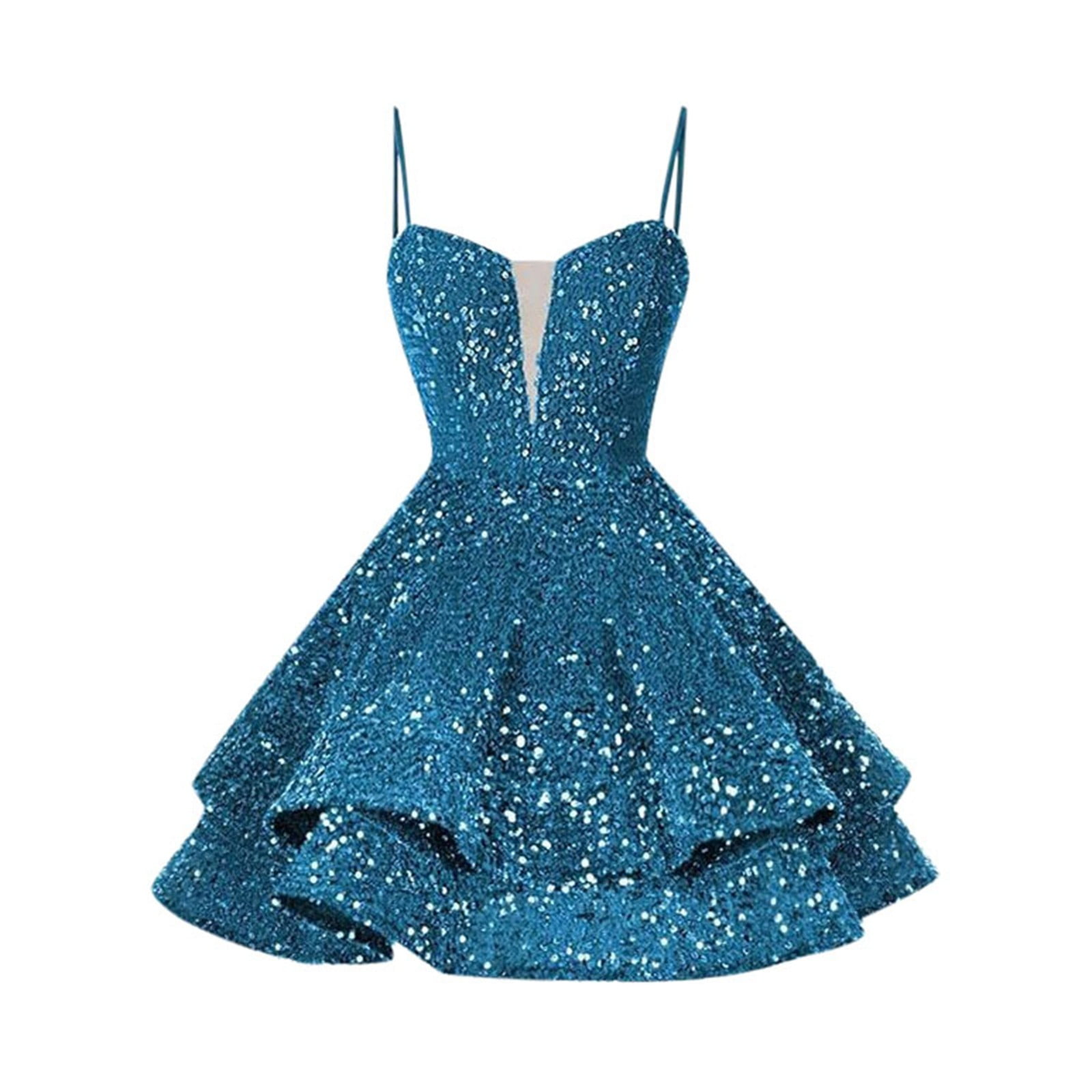 Dresses For Women Sequined Short Homecoming Suspender Sexy Dress Shiny ...
