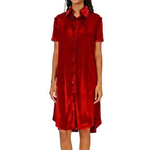 Cocktail Dresses For Women Sevevn Womens Velvet Button Down T Shirts ...