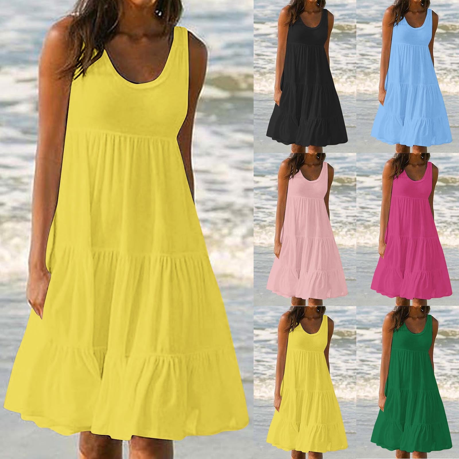 Cocktail Dresses for Lady Women's Summer Sleeveless Mini Sundress ...