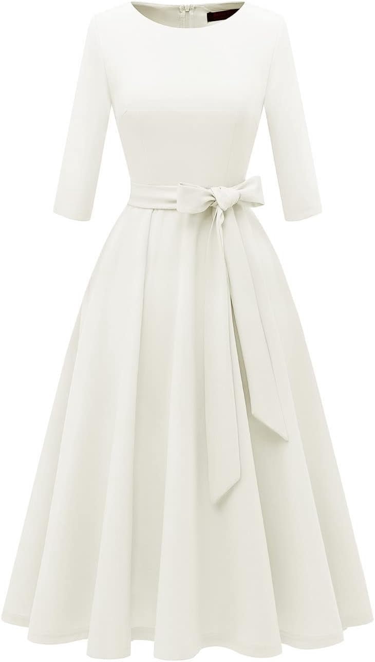 Cocktail Dresses for Women, Elegant Wedding Guest 3/4 Sleeves Formal ...