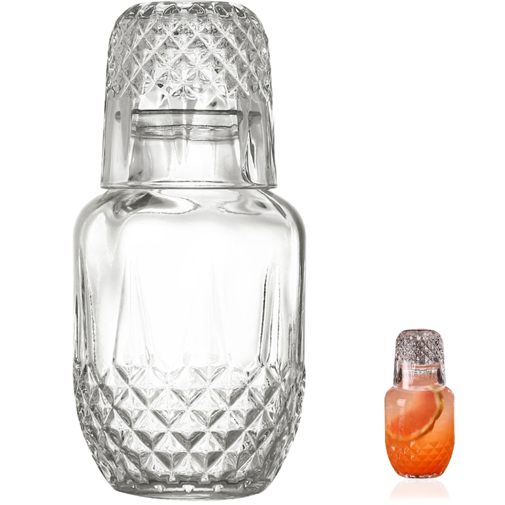 Cocktail Glass Set Clear Wine Bottle Cup Rack Nightstand Carafes Glasses Bedside Water Banquet