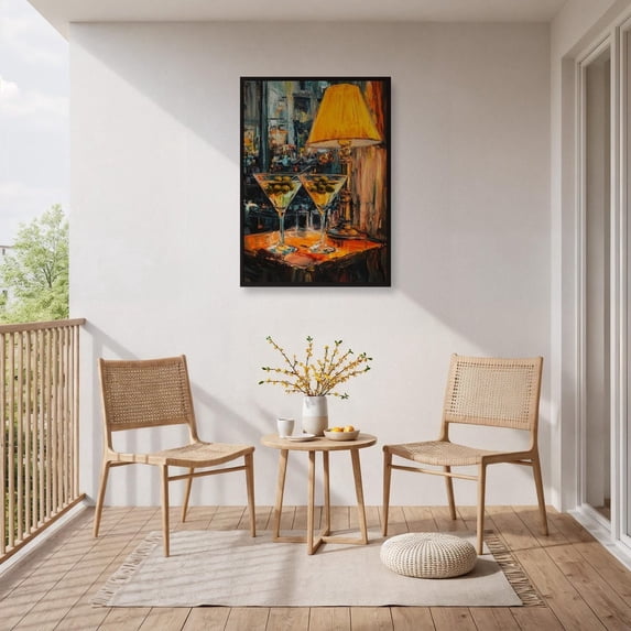 Cocktail Hour Night Bar Scene Wall Art , Poster Print Only - Walmart.com