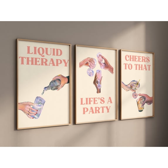 Cocktail Life's A Party Liquid Therapy Cheers To That Retro Bar Cart ...