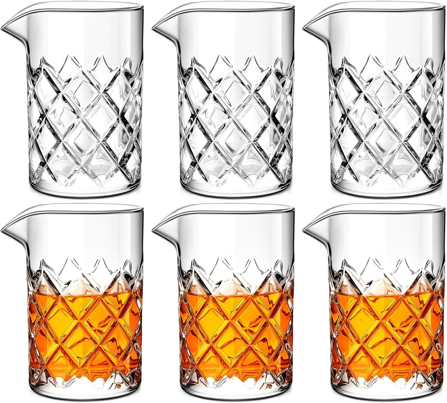 Cocktail Mixing Glass Crystal Stirring Glass Thick Bottom Seamless ...