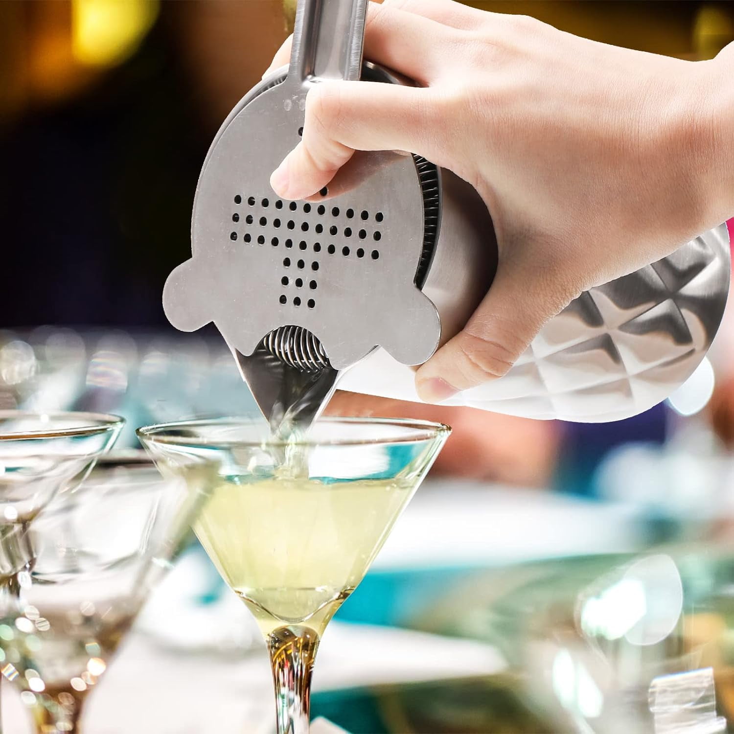 Cocktail Mixing Glass, Stainless Steel Mixing Glass, Double Wall Unbreakable Rust Protection ...