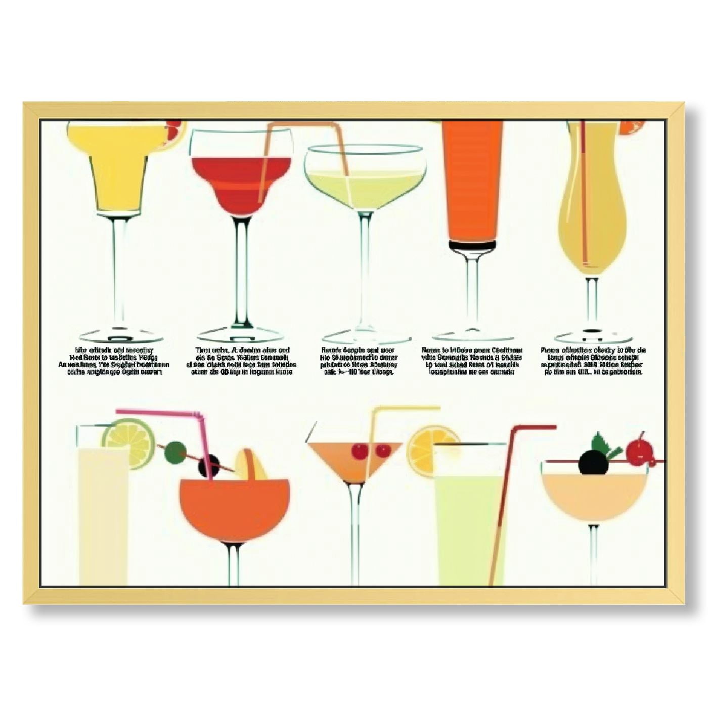 Cocktail Mixology Wall Art Print for Bar| Alcohol Themed for Kitchen ...