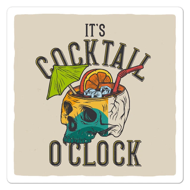 Cocktail O'Clock Sticker Phone Decal Water Bottle Stickers Car Decals ...