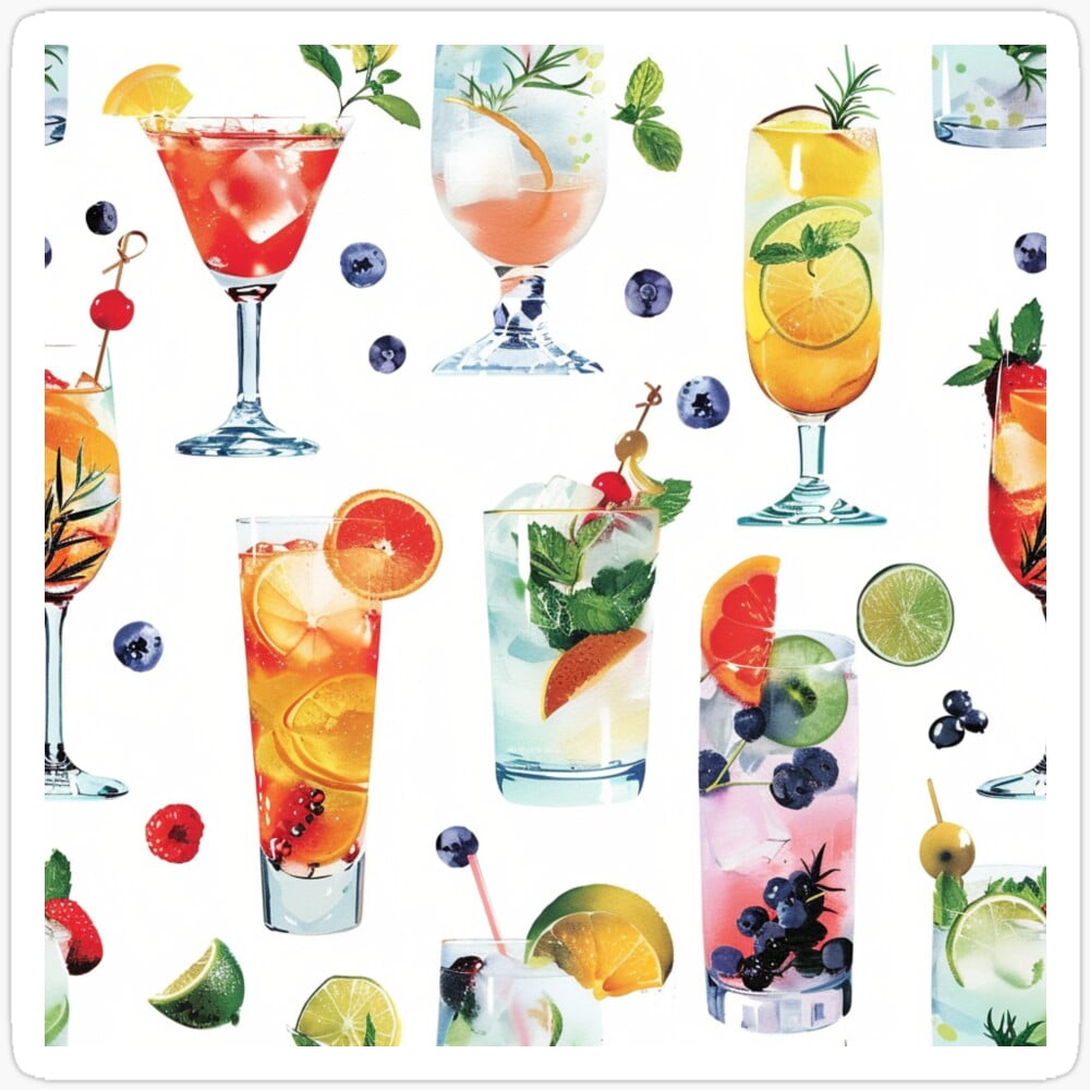 Cocktail Parade Sticker Kir-5745 - Walmart.com
