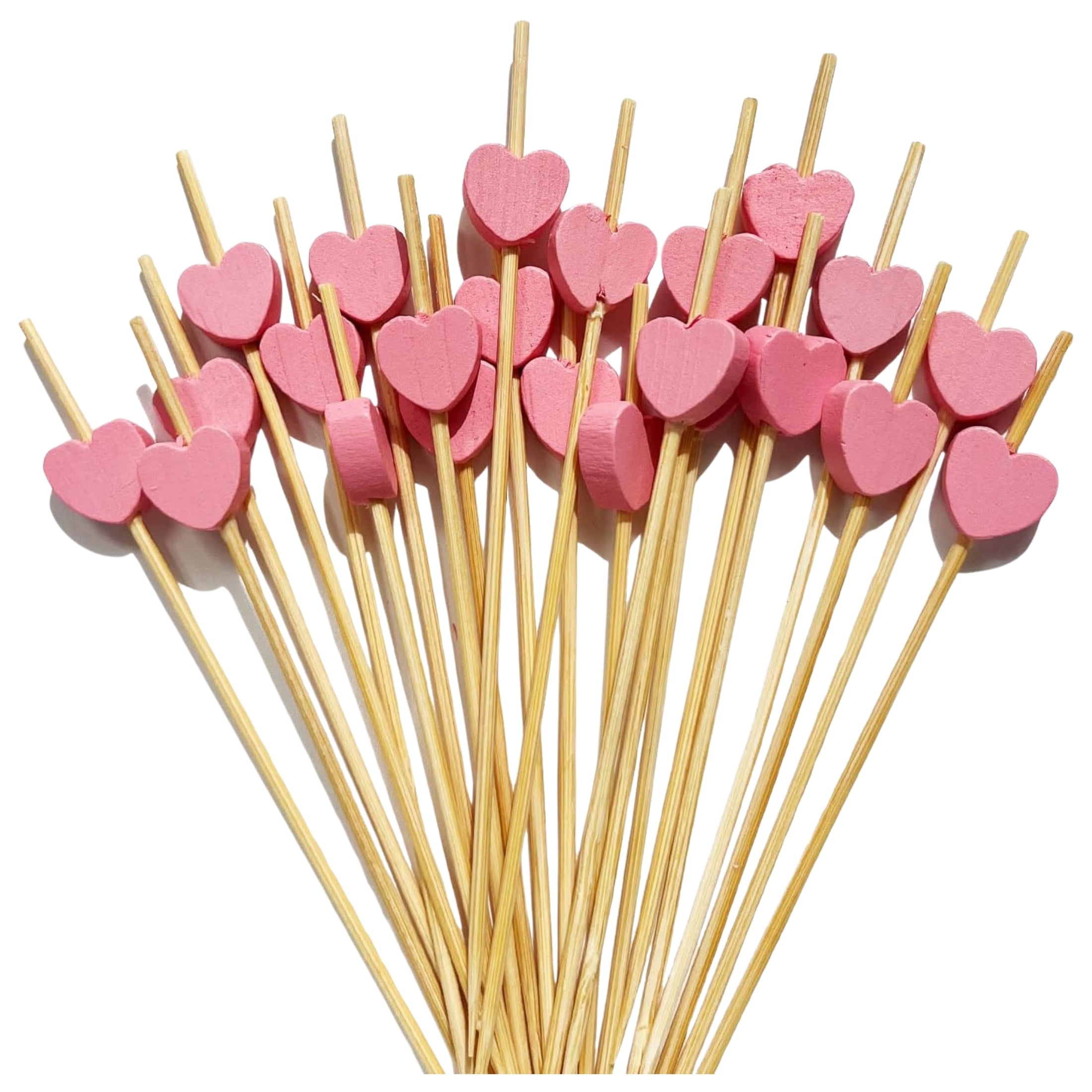 Cocktail Picks 4.7 Inch Pink Heart Toothpicks for Appetizers Desserts ...