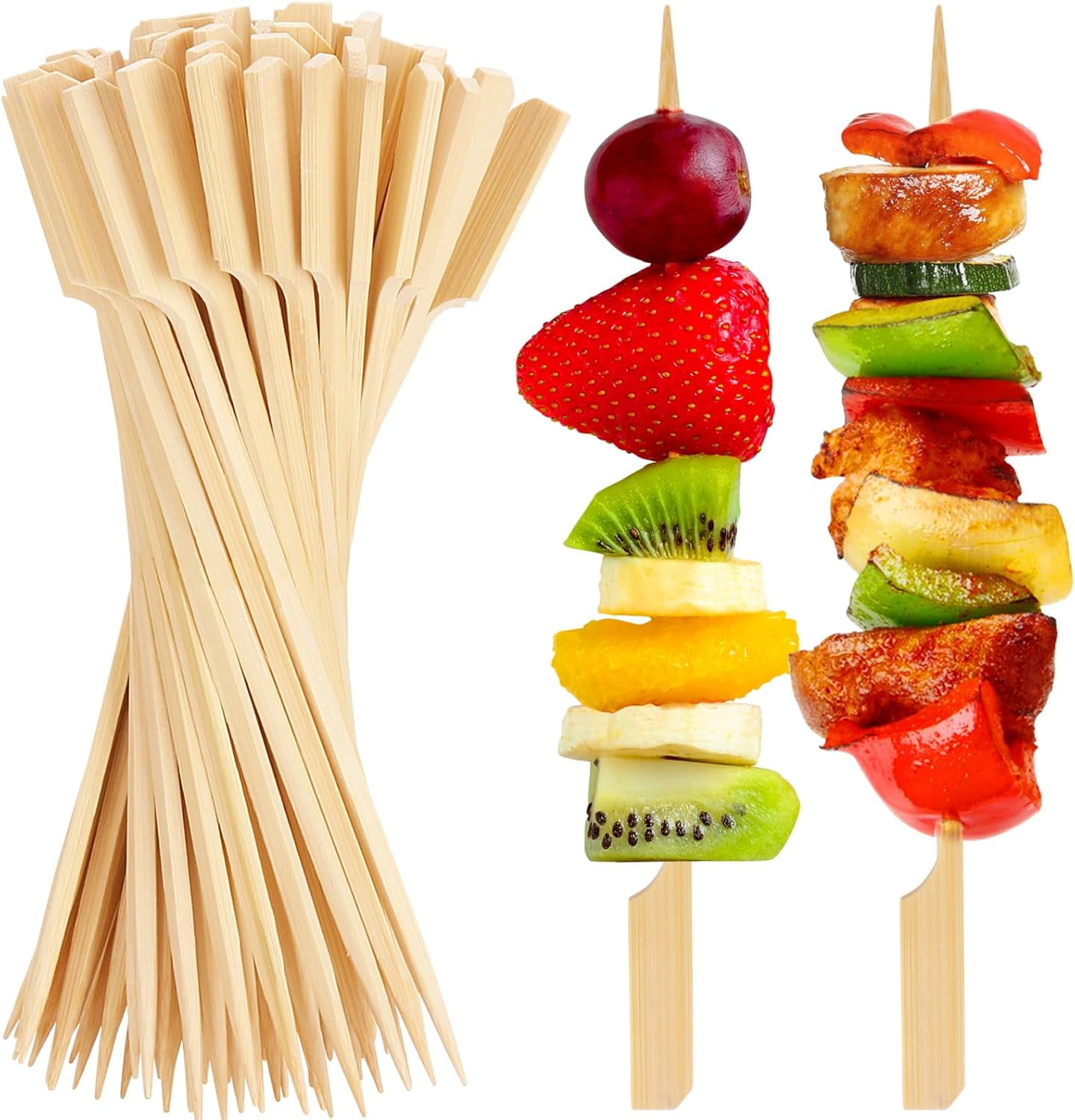 Cocktail Picks Bamboo Skewers for Appetizers, Paddle Wooden Skewers ...