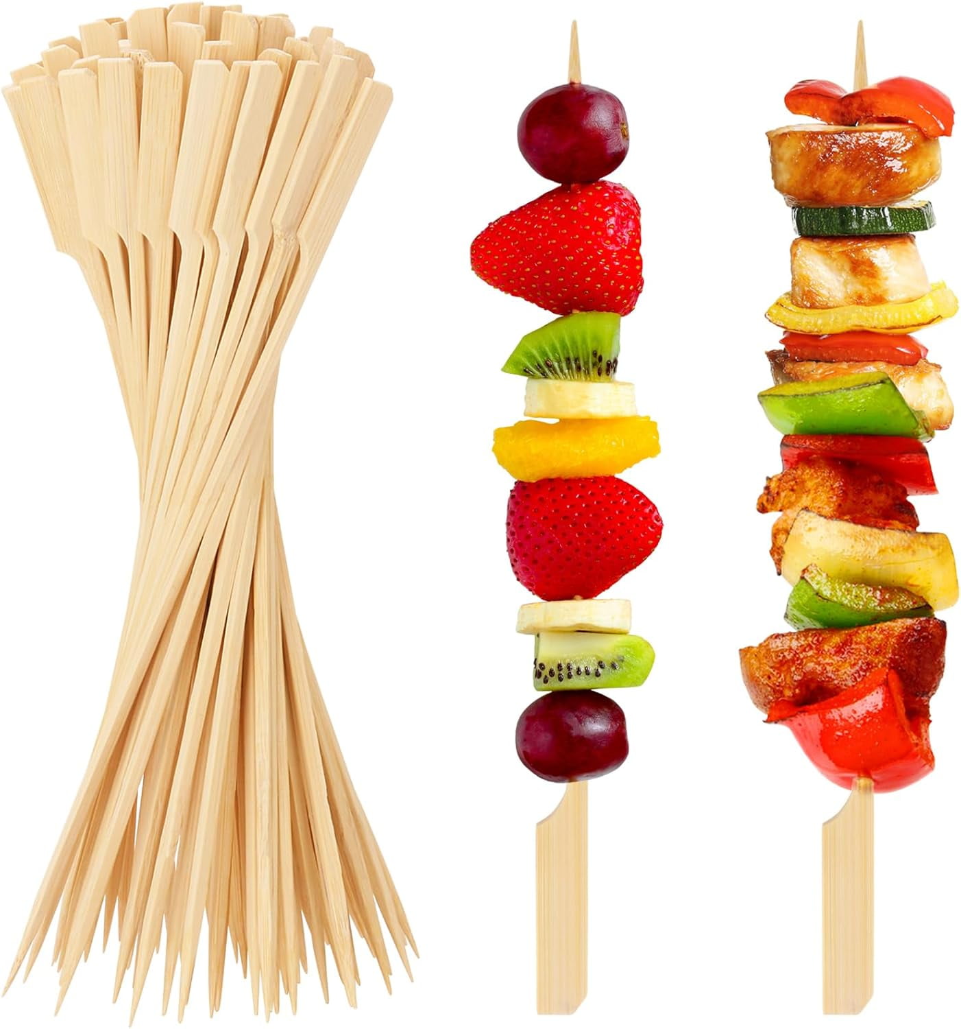 Cocktail Picks Bamboo Skewers for Appetizers, Paddle Wooden Skewers ...