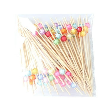 Gold Pearl Cocktail Picks, Bamboo Appetizer Toothpicks (4.7 Inches, 150 ...