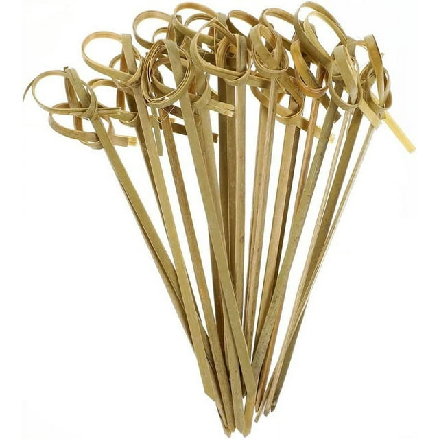 Cocktail Picks Disposable Skewers: 100pcs Wooden Knot Fruit Picks ...
