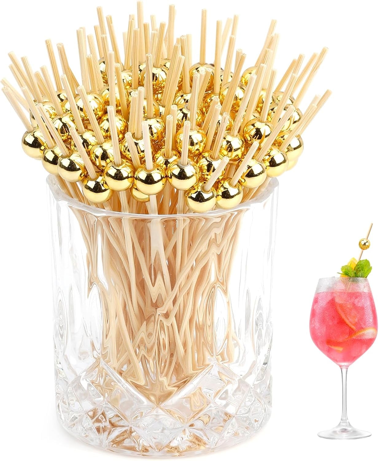 Cocktail Picks Flavored Toothpicks 100PCS White Pearl Fancy Toothpicks ...