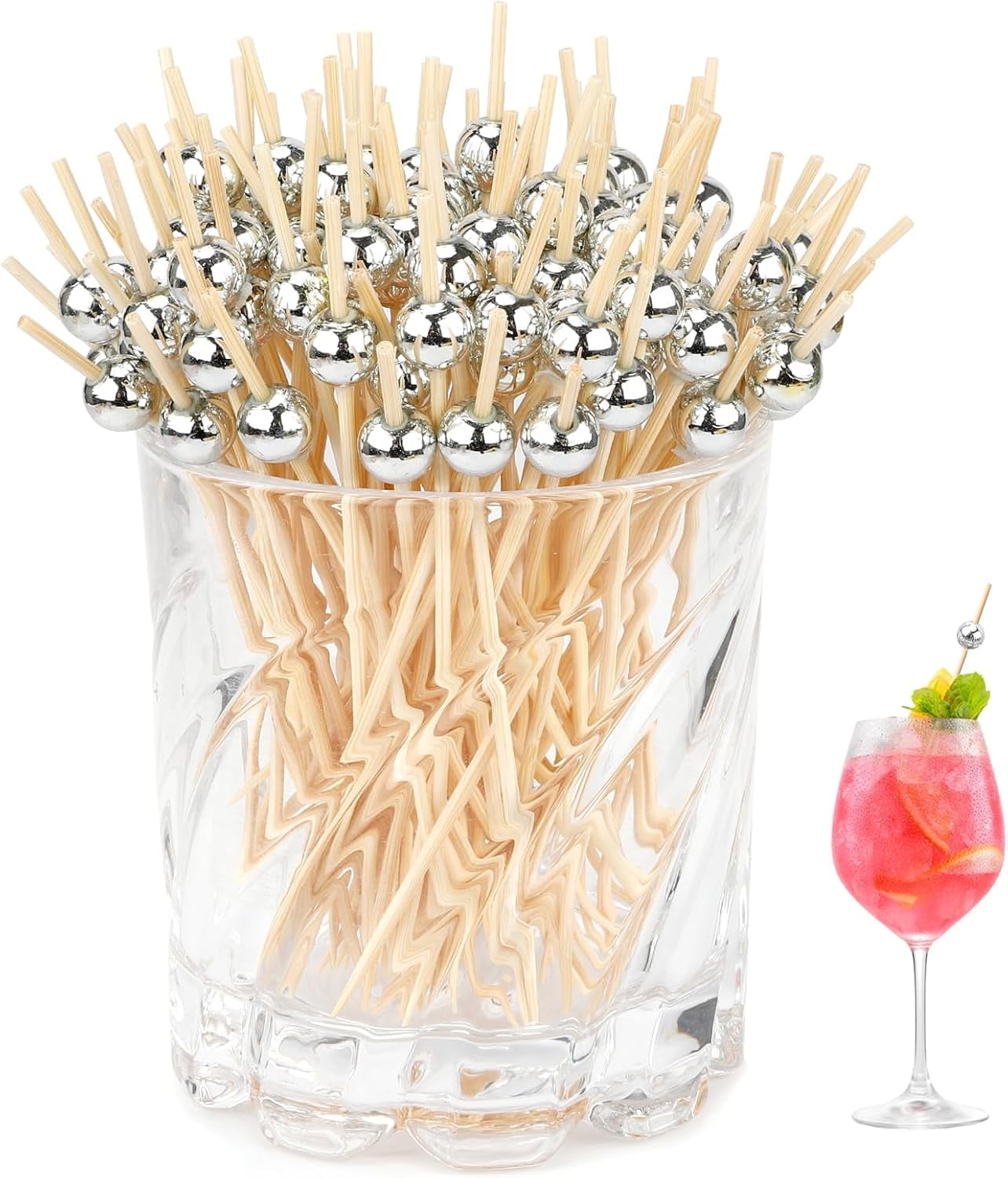Cocktail Picks Flavored Toothpicks 100PCS White Pearl Fancy Toothpicks ...