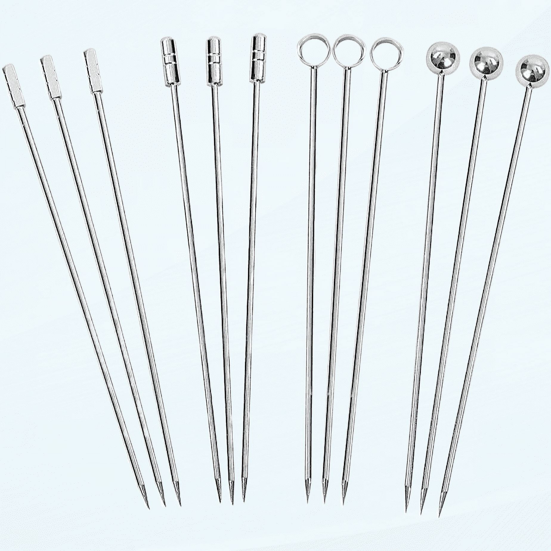 Cocktail Picks Reusable Stainless Steel Martini Picks Set Fruit Stick ...