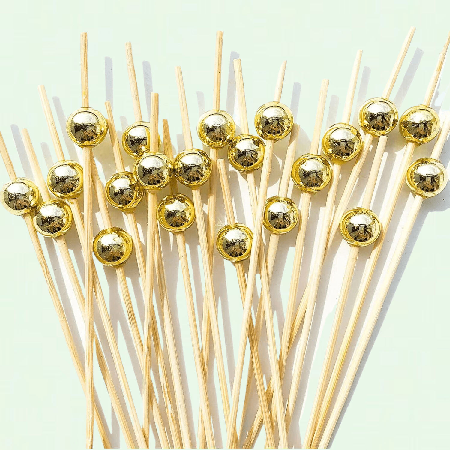 Gold Pearl Cocktail Picks for Wedding Party, 100 PCS 4.7 Inch, Fancy ...
