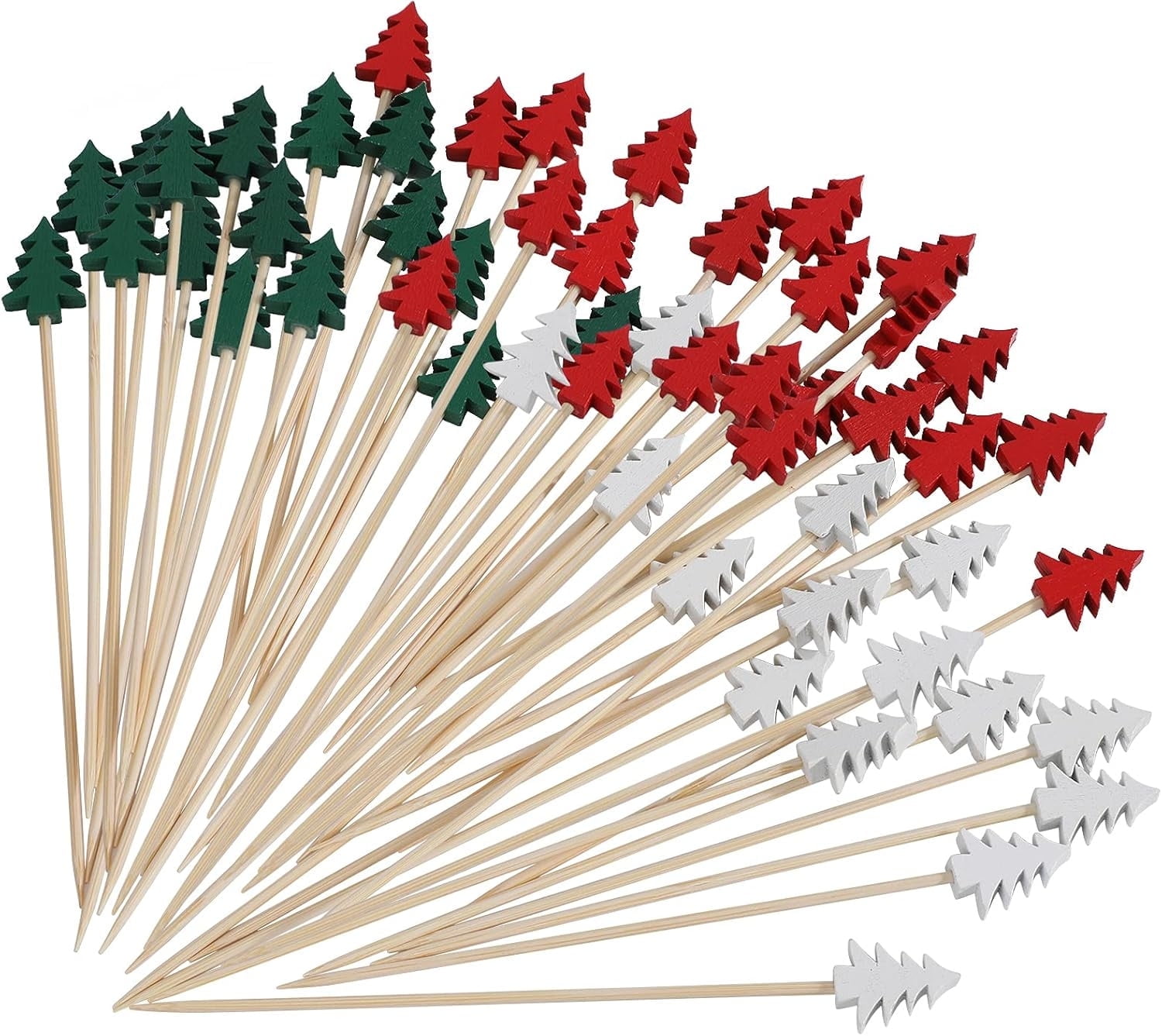 Cocktail Picks Toothpicks for Appetizers,Happon 100 Pack Christmas Tree ...