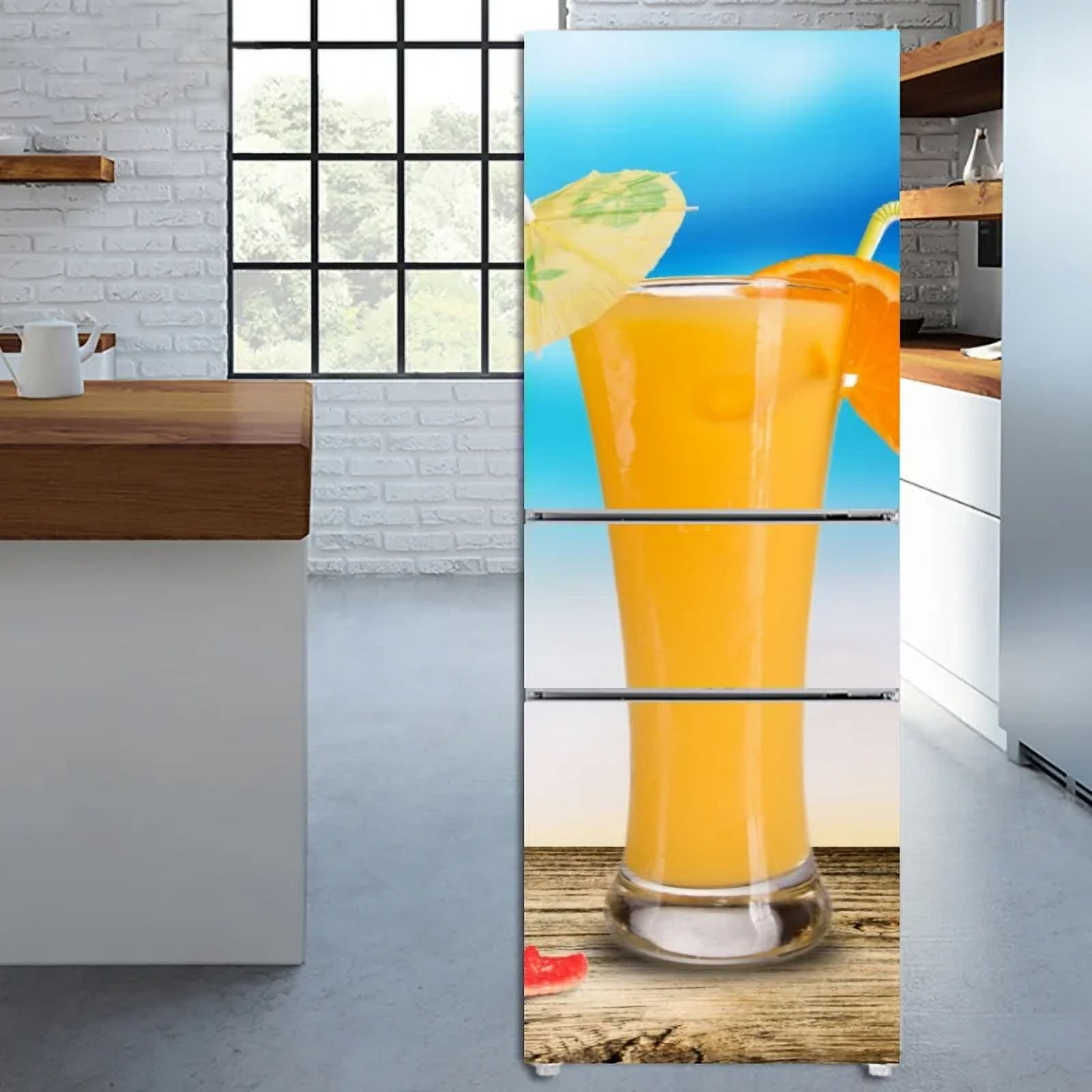 Cocktail Print Refrigerator Door Sticker Beachside Drinks Fridge ...