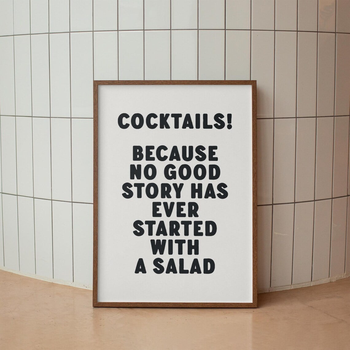 Cocktail Quote Print, Bar Cart Kitchen Decor Home Decor #328, Unframed ...