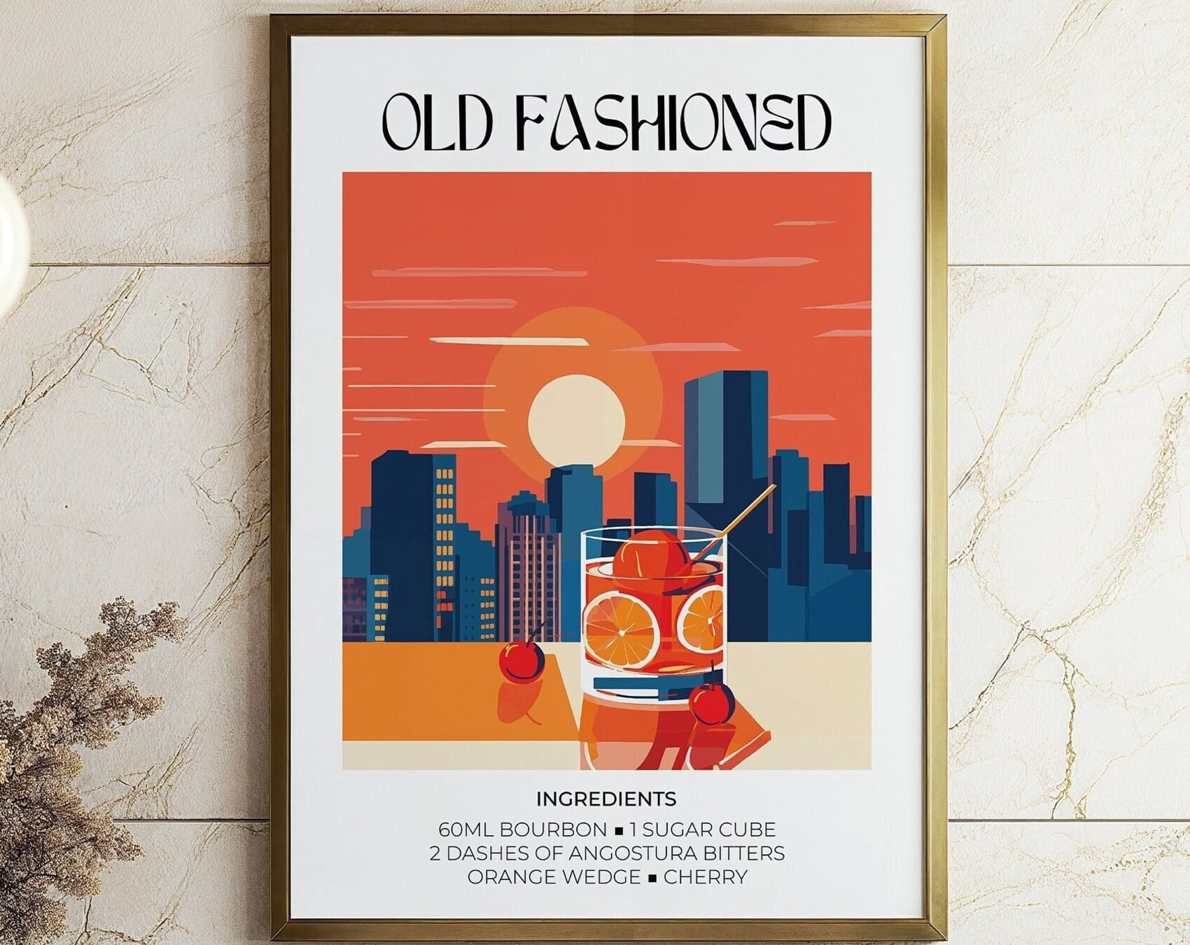 Cocktail Recipe Poster Gift For Man Drink Gift For Father Day Gift Idea ...
