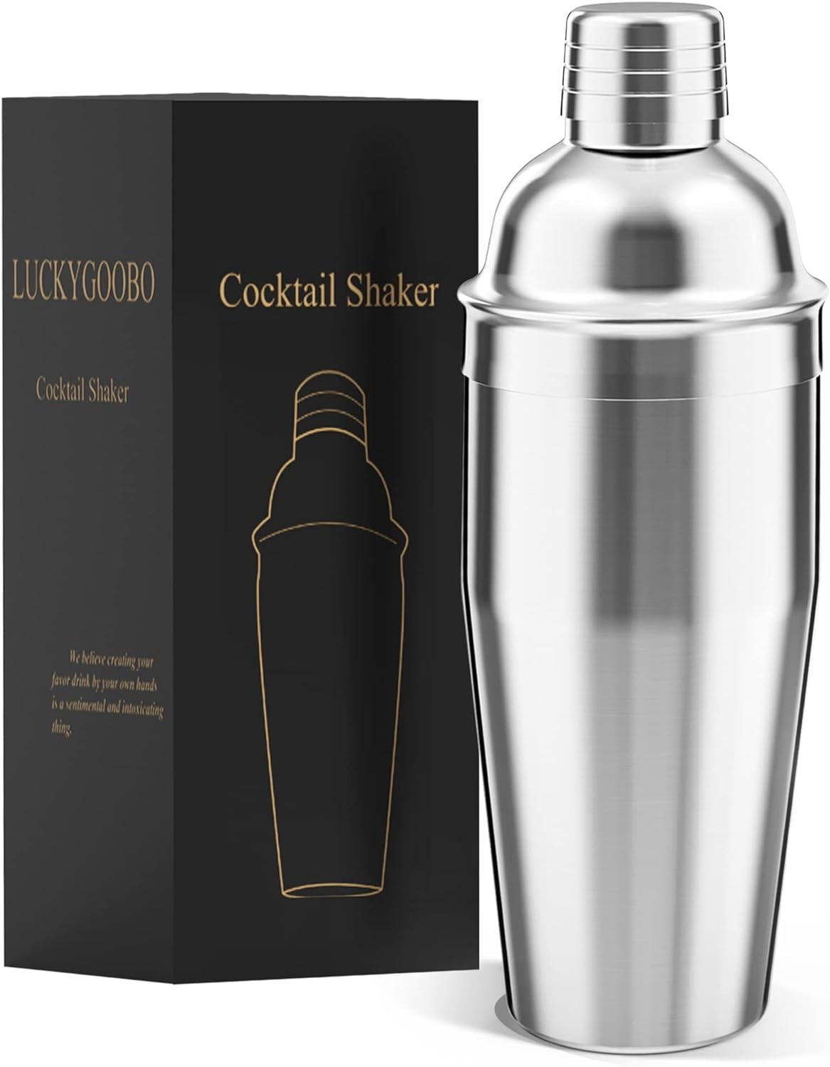 Cocktail Shaker,24 oz ,Drink Shaker Built-in Strainer,Professional ...