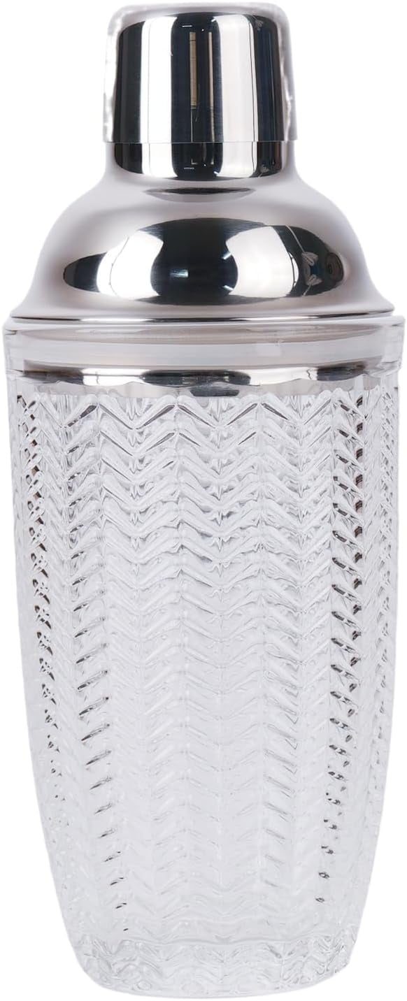 Cocktail Shaker Glass,Martini Shaker With Recipes on Side 13.5oz Mixed ...