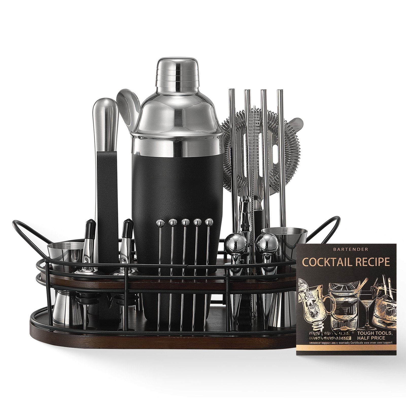 Cocktail Shaker Set 23 Pcs Bartender Kit Stainless Steel Bar Tool Set ...