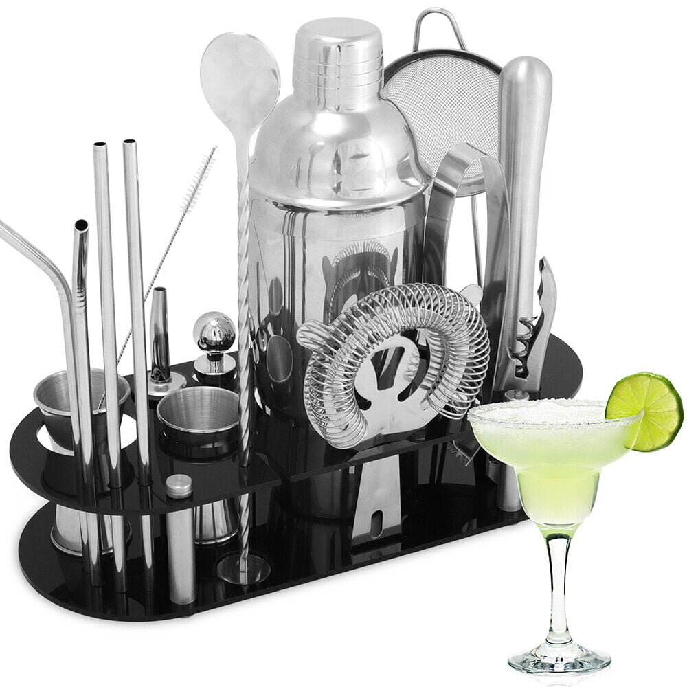Cocktail Shaker Set, 23-Piece Stainless Steel Bartender Kit Bar Tool ...