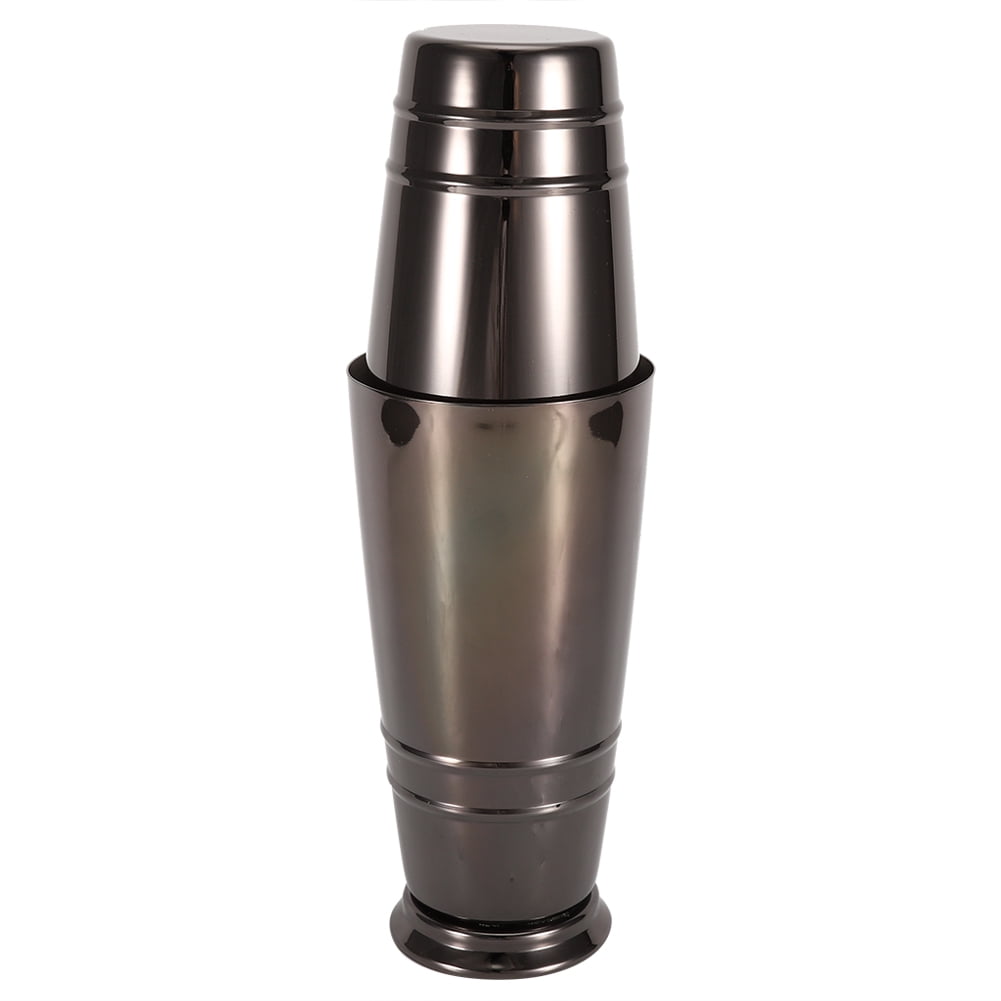 Cocktail Shaker Set - 5Pcs Black Stainless Steel Boston Shaker with ...