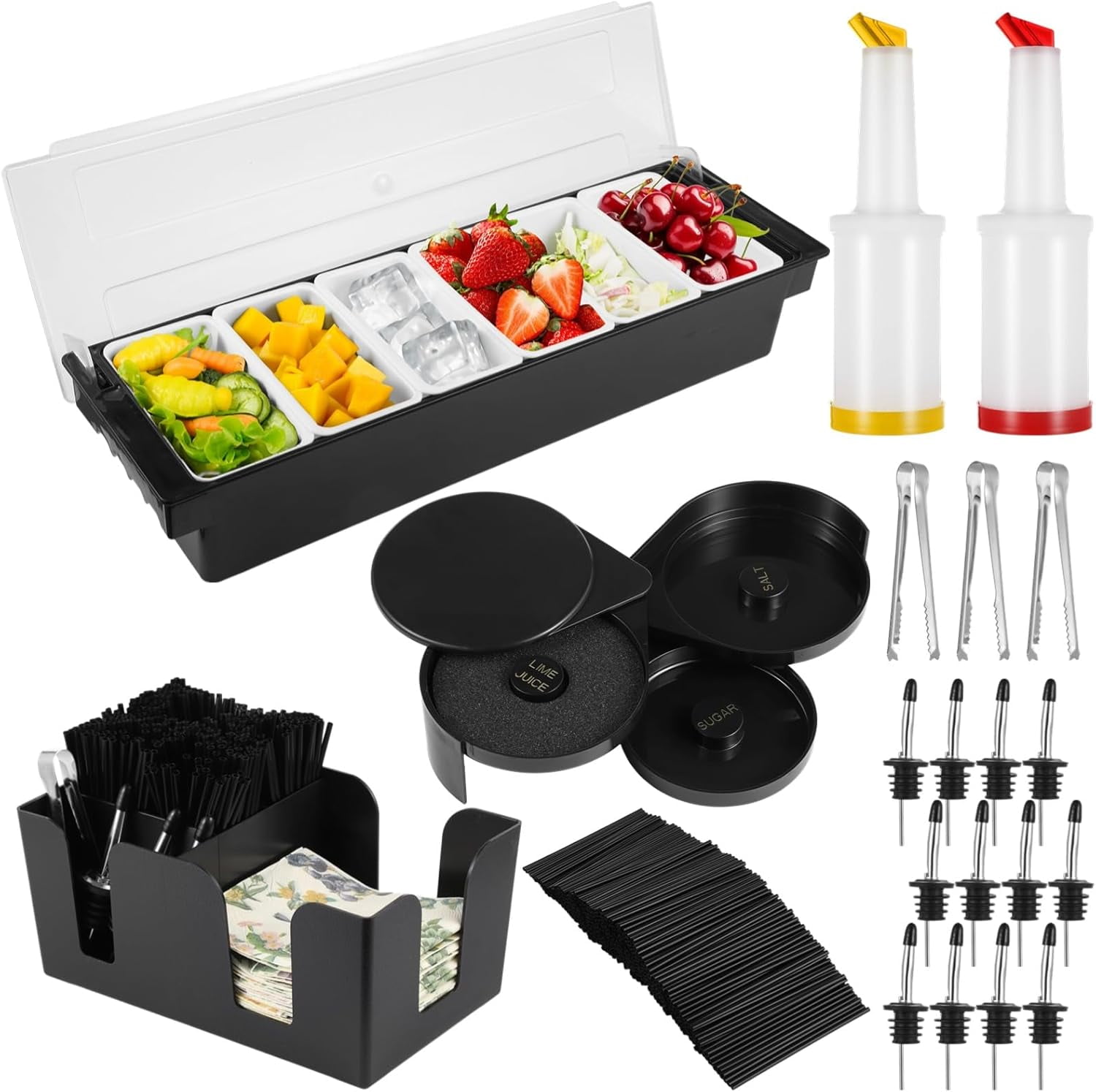 Cocktail Shaker Set - 8 Piece Bartender Kit on Quality Pine Stand ...