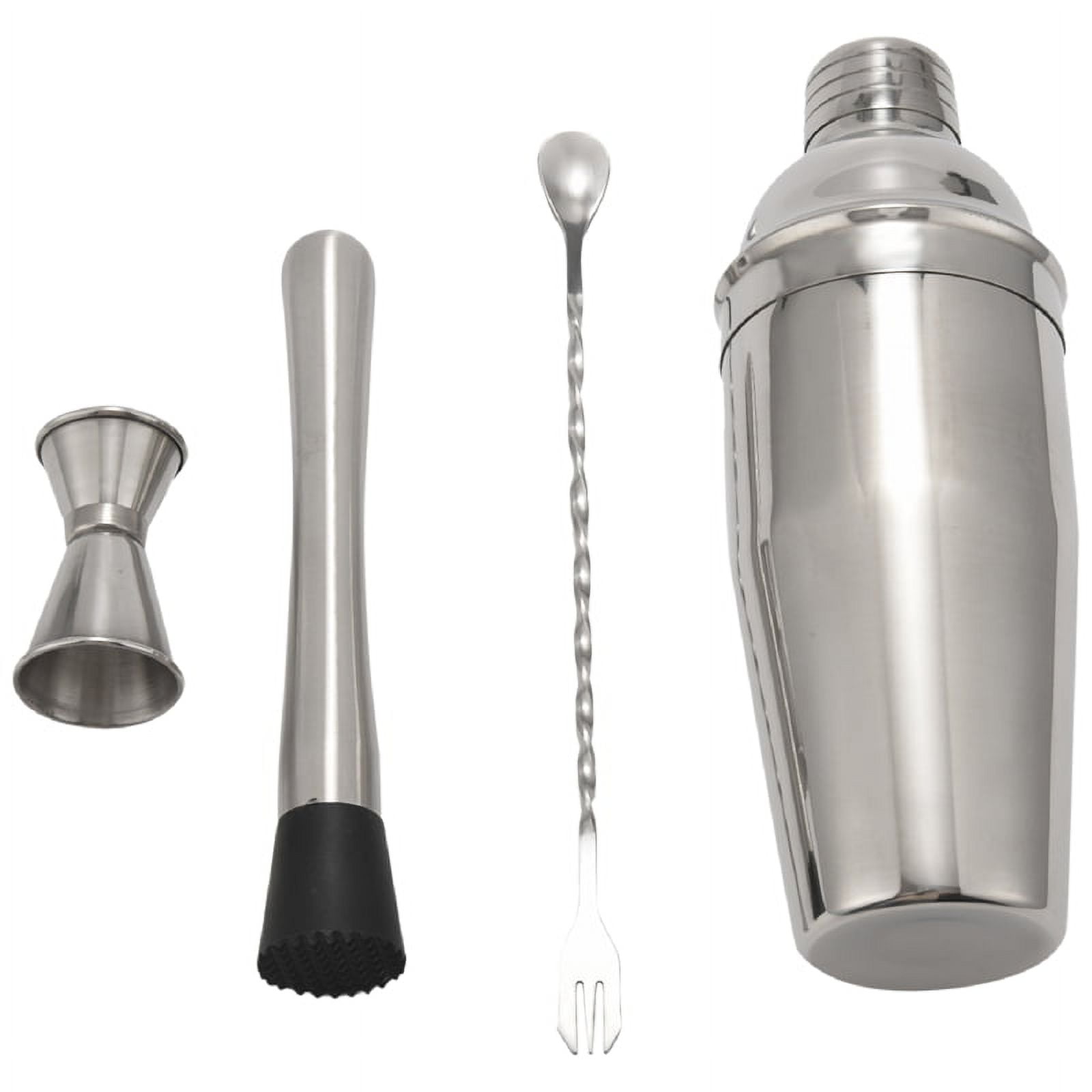 Cocktail Shaker Set Bartender Kit - Mixer with Built-in Strainer Muddler - 304 Stainless Steel ...