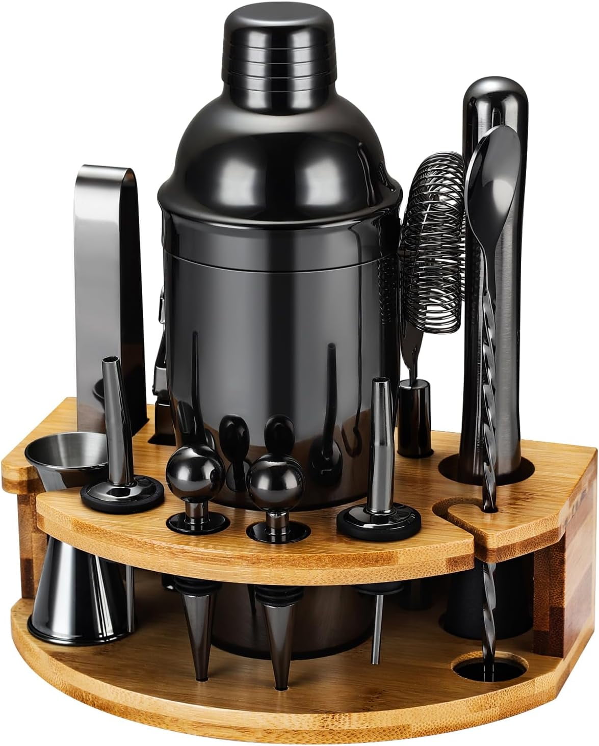 Cocktail Shaker Set Bartender Kit with Stand, 12 Piece Bar Set Drink ...