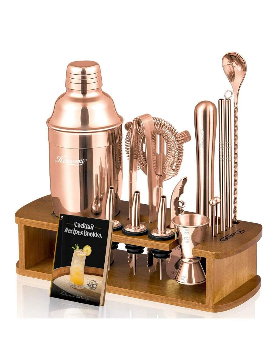 Cocktail Shaker Set Bartender Kit With Stand - Drink Mixer Bar Set With ...