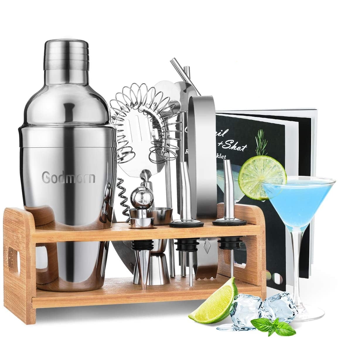 VONATES 15Pcs Cocktail Shaker Set Bartender Kit, 304 Stainless Steel ...