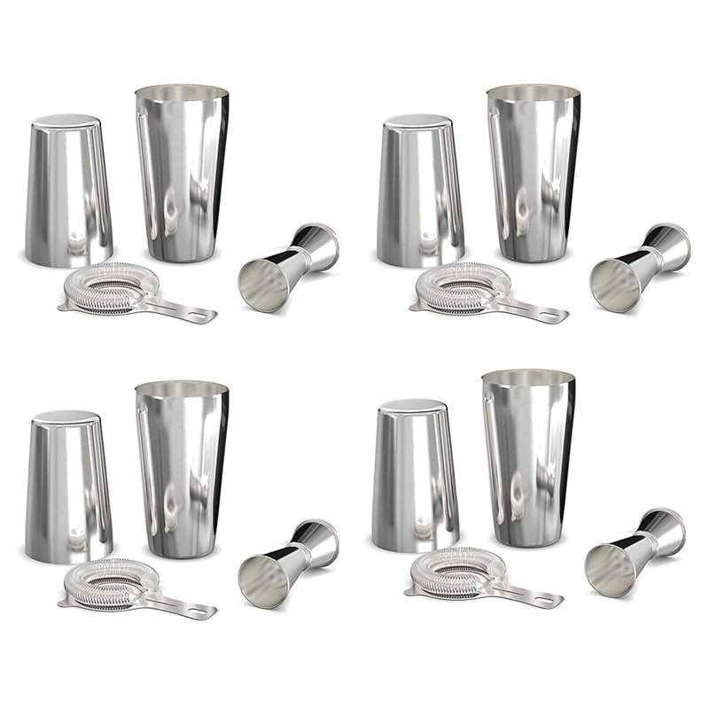 Cocktail Shaker Set: Professional Boston Shaker, Cocktail Strainer and ...