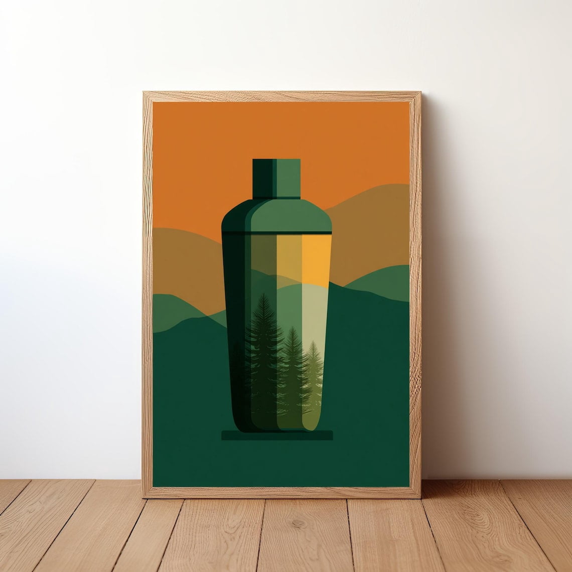 Cocktail Shaker Wall Art Minimalist Modern Bar Vector Mixology Decor ...